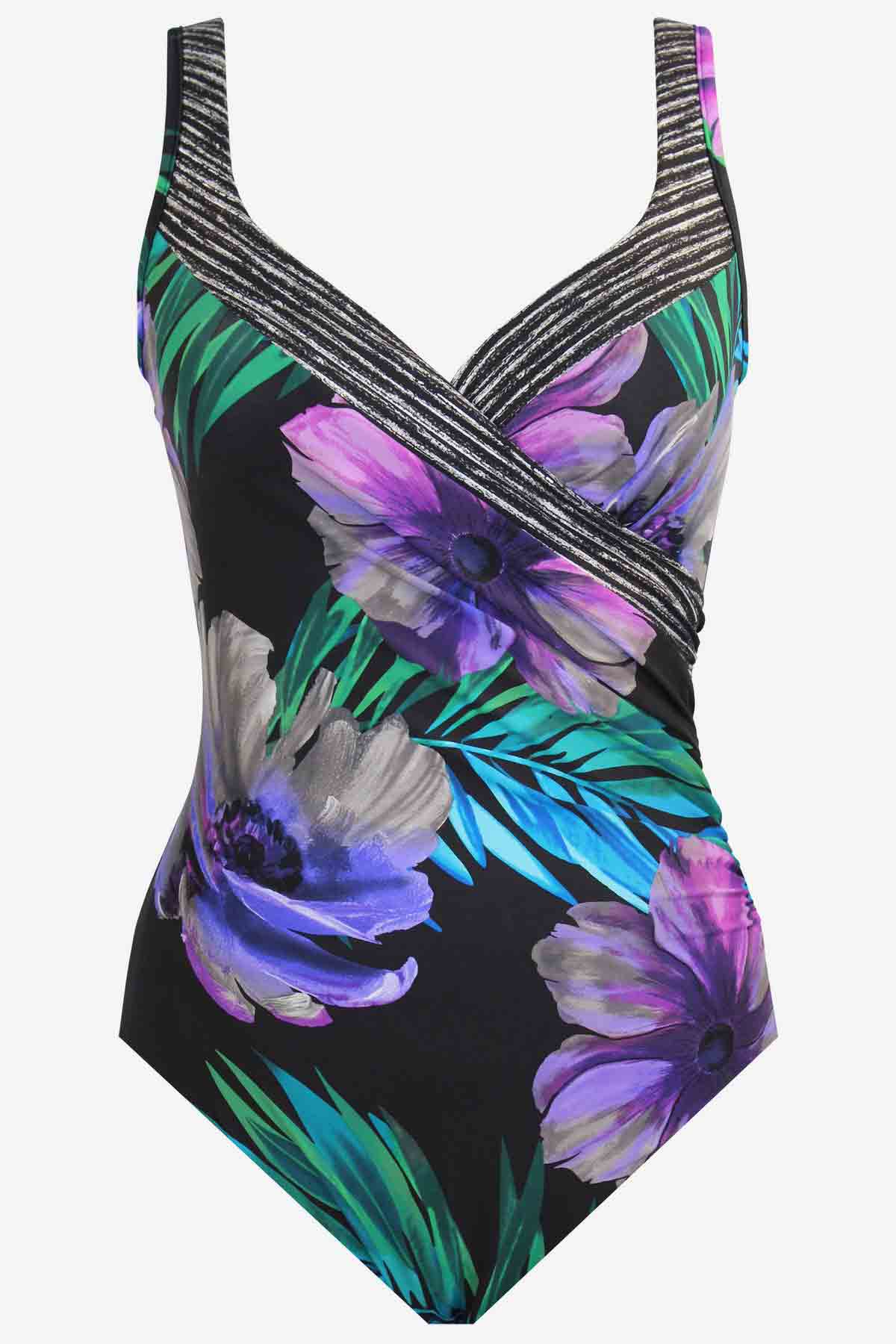 Miraclesuit Flora Aura It's A Wrap One Piece Swimsuit